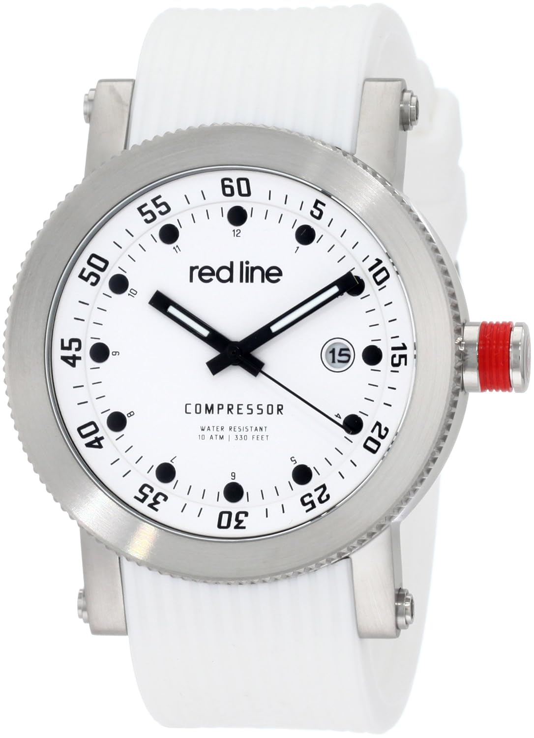 Red line Men’s RL-18000-02-WHT-ST Compressor White Dial Silicone Watch ...