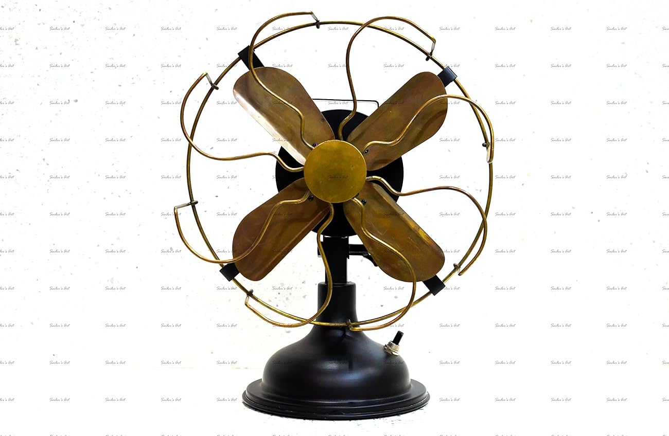 Sailor's Art Antique Brass Vintage Table Fan 13"