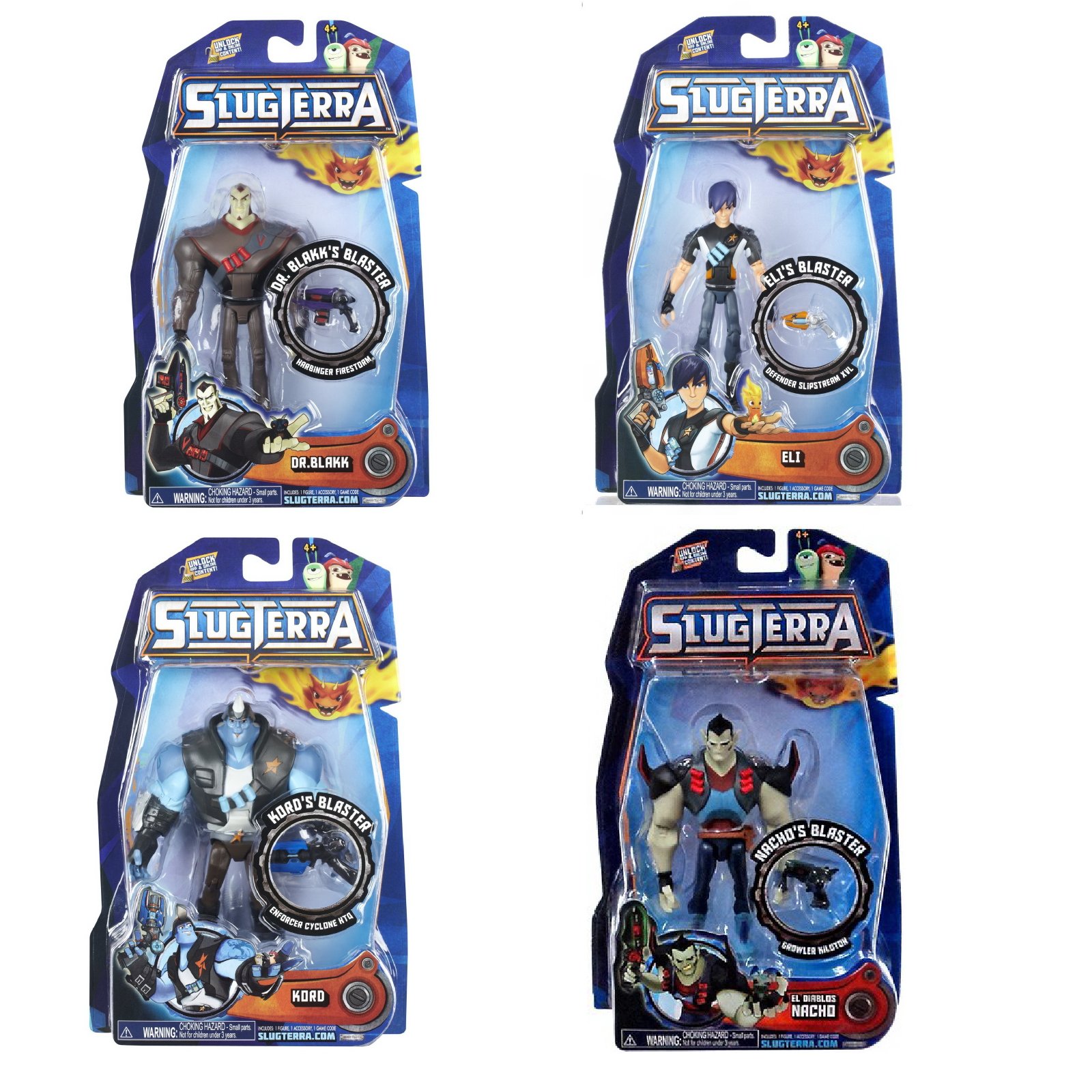 Slugterra Action Figure Set of 4 - Eli, Kord, Dr. Blakk & El DiAblos ...