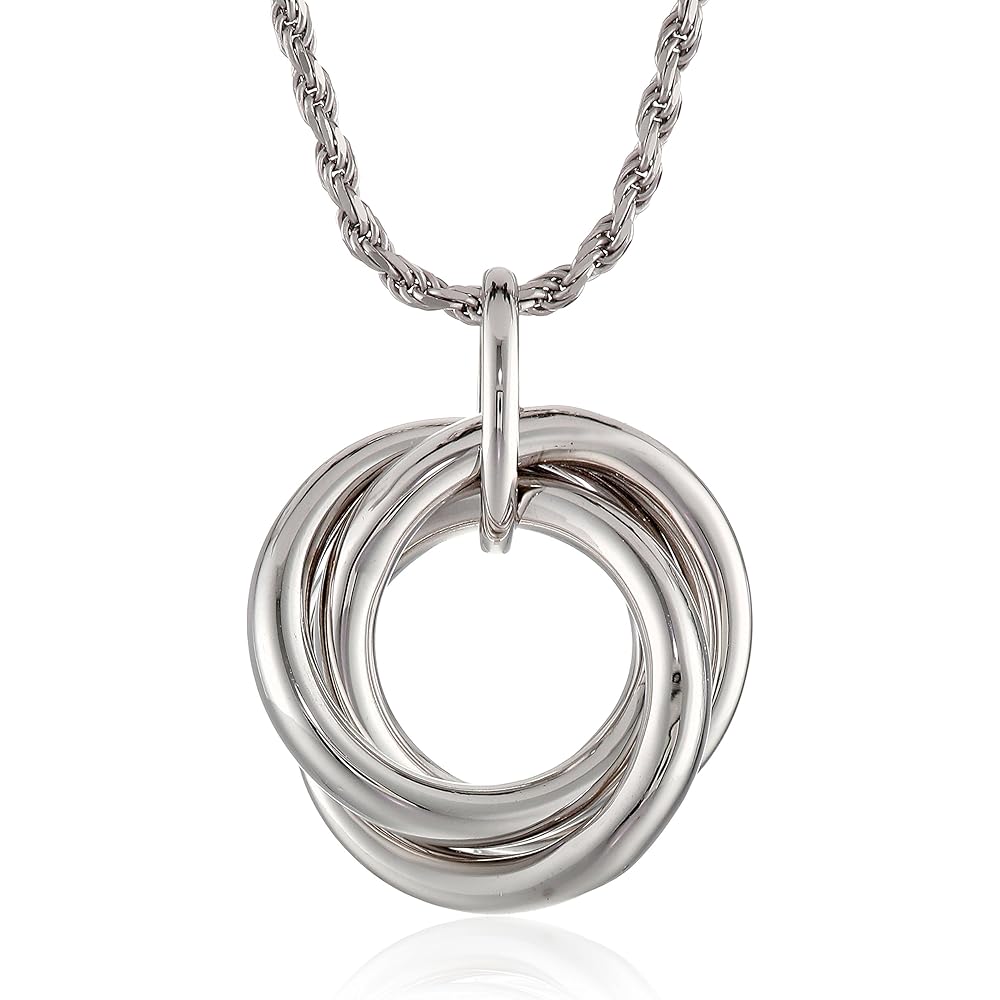 ELLE Jewelry 18-inch Sterling Silver Movable Knot Pendant Necklace ...