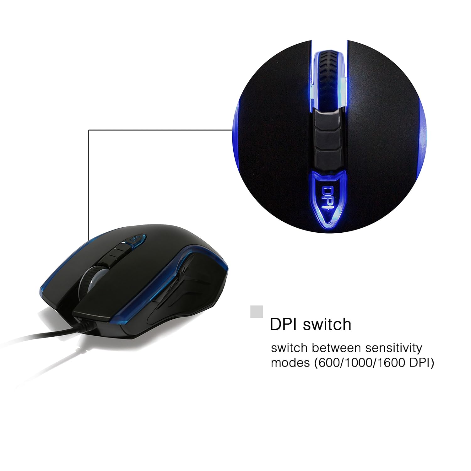 Etekcity 1600 DPI Wired USB Optical Gaming Mouse | electronicsgoods
