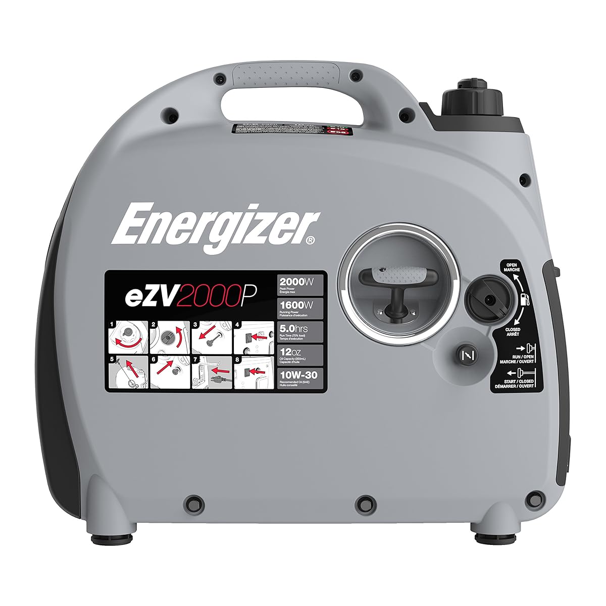 Energizer eZV2000P 2000W Gas Powered Portable Inverter Generator with ...