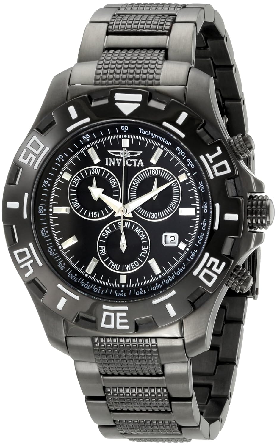 Invicta Men 6412BBB Specialty Chronograph Black Dial Gunmetal Stainless ...