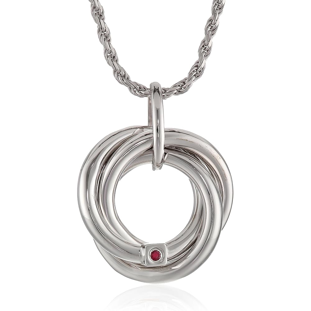 ELLE Jewelry 18-inch Sterling Silver Movable Knot Pendant Necklace ...