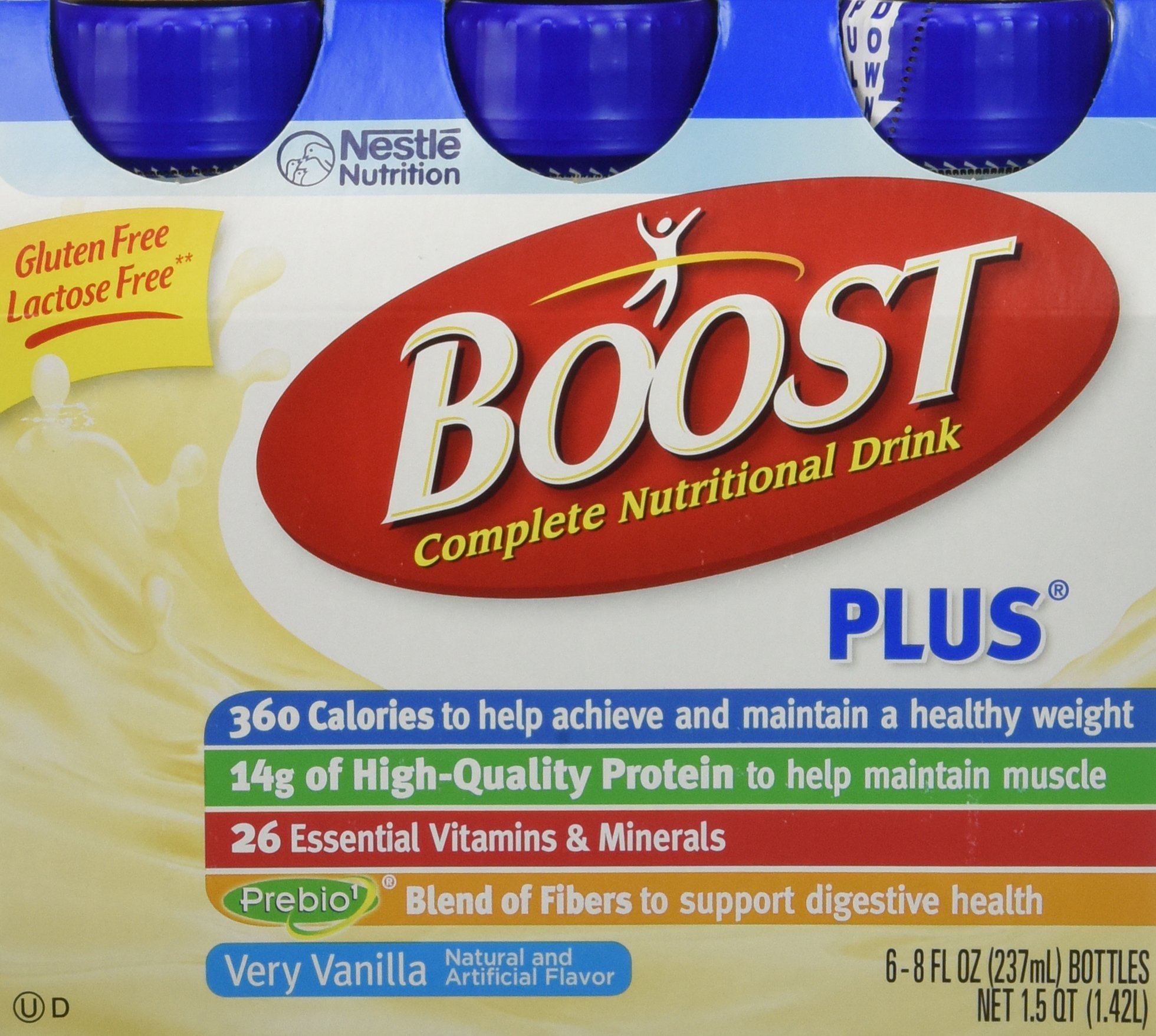Boost Plus Nutritional Energy Drink, Very Vanilla, 8-Ounce Bottles ...