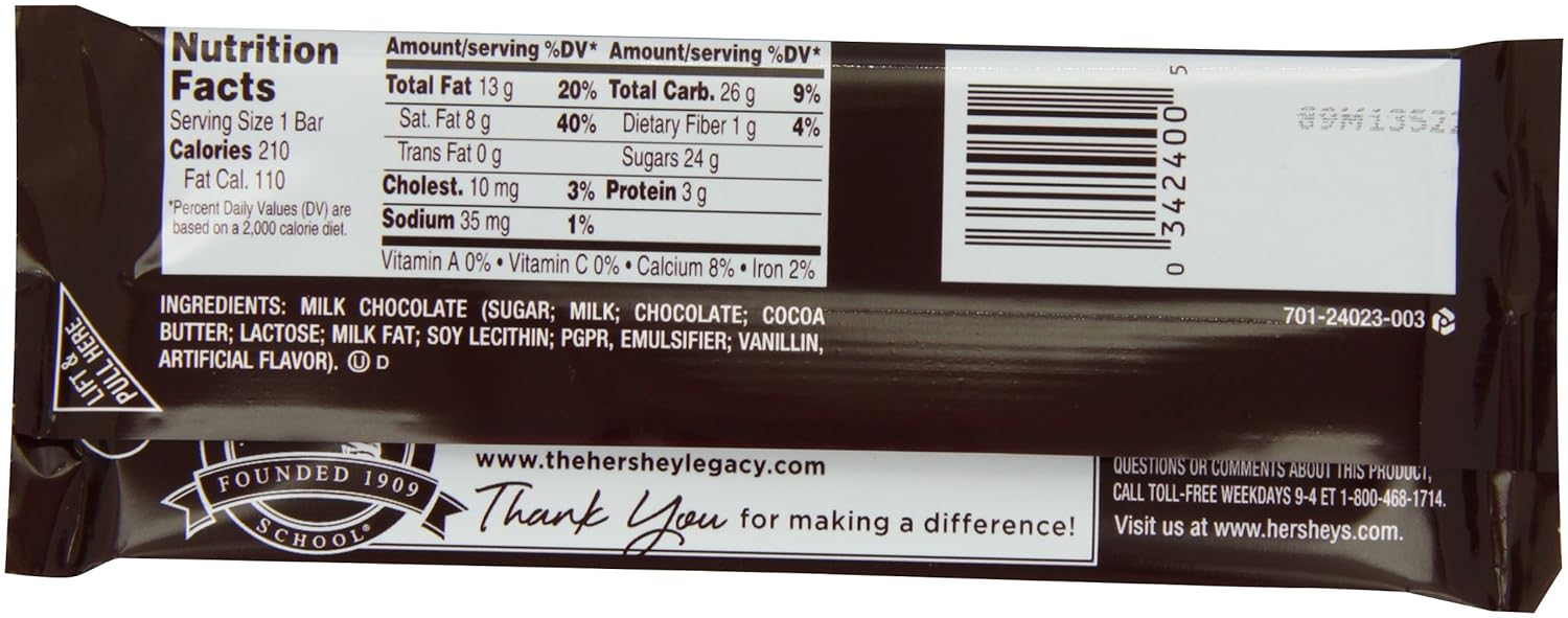 Hershey's Milk Chocolate Bar, 1.55-Ounce Bars (Pack of 36) | eBay