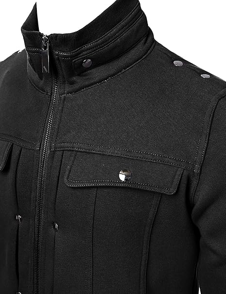 Doublju Mens Highneck Zip Up Jacket - Men Jacket ~ Vex Fashion