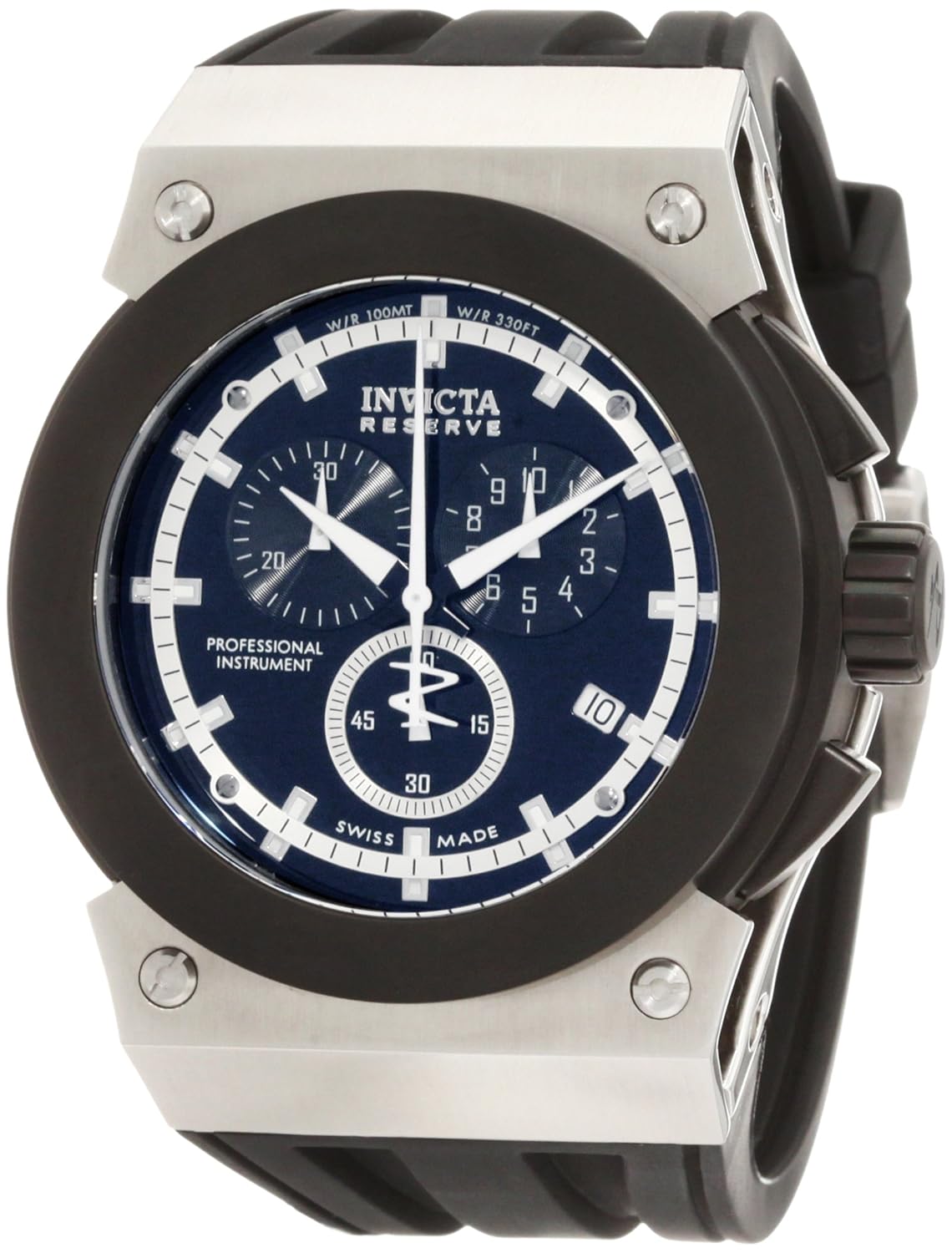 Invicta Men 4842BBB Akula Reserve Chronograph Black Dial Black ...