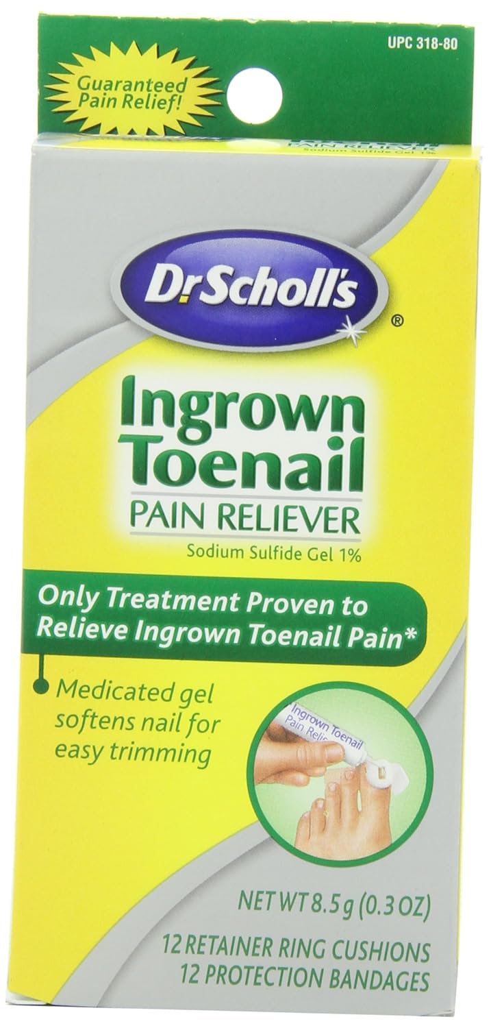 Dr. Scholl's Ingrown Toenail Pain Reliever Gel, 0.3 oz & 12 Bandages | eBay