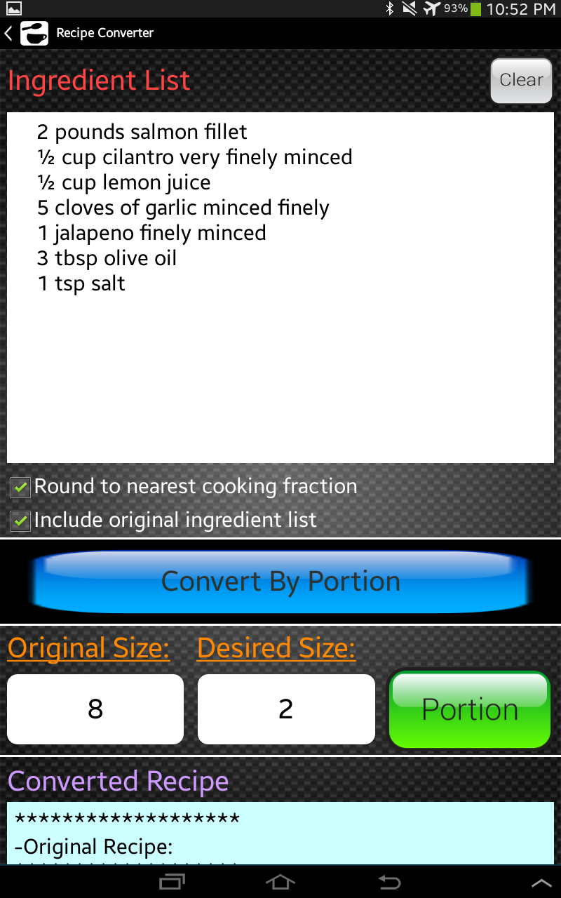 Recipe Calculator - Want It All