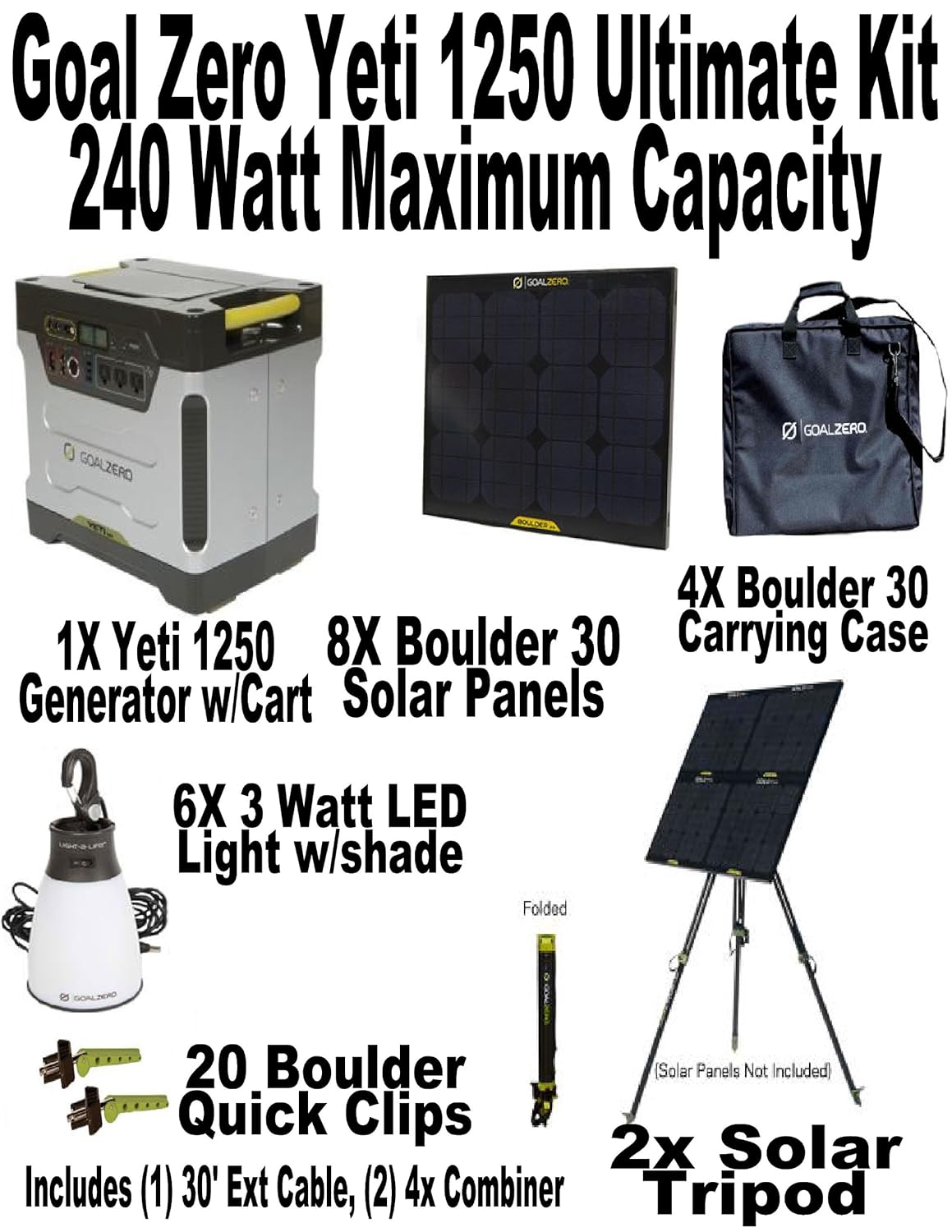 Goal Zero BONUS Yeti 1250 Solar Generator Kit | Solar Power