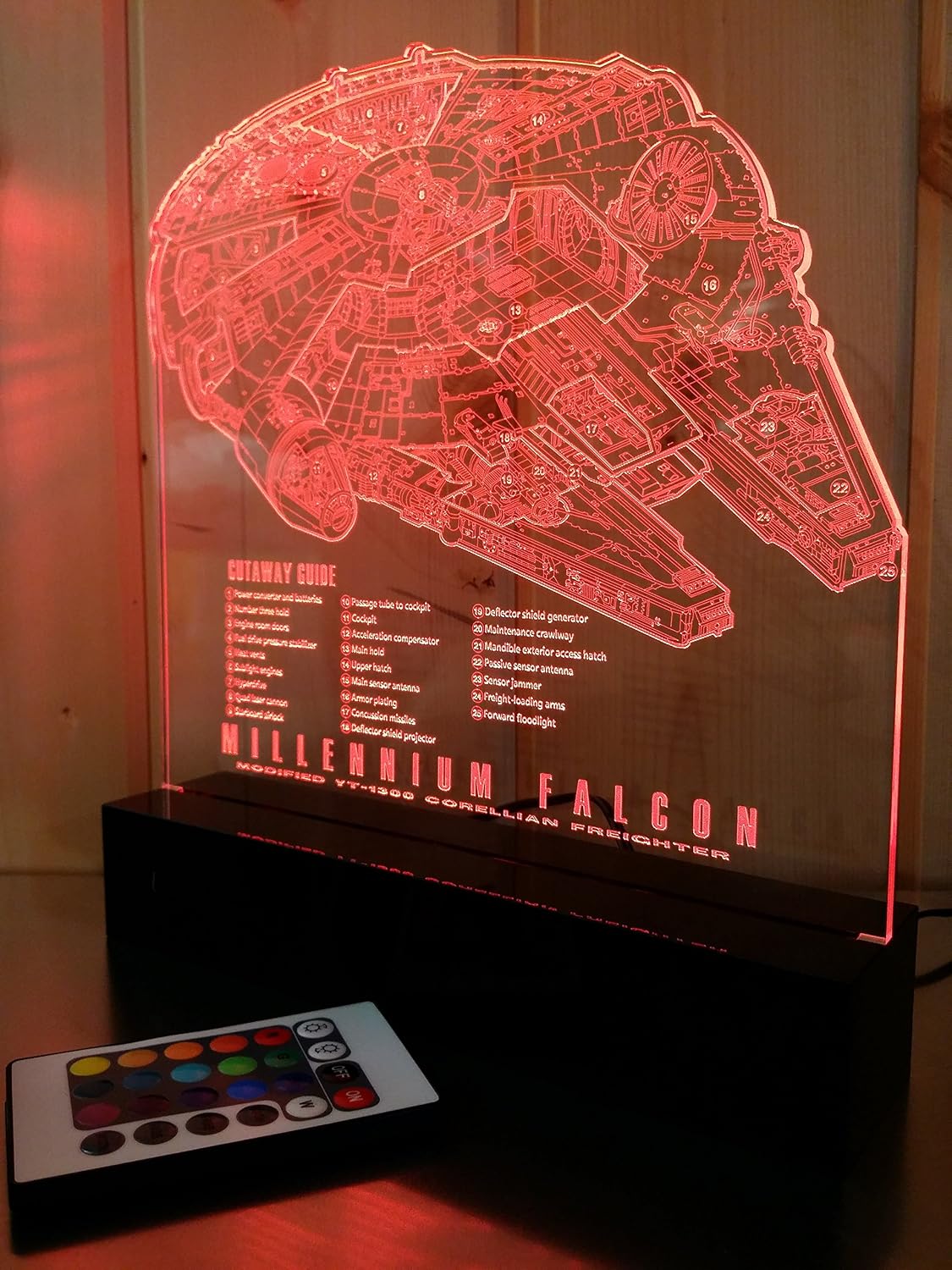 Millennium Falcon Lighting Decor Lamp Cutaway Guide Schematic | Yakface ...