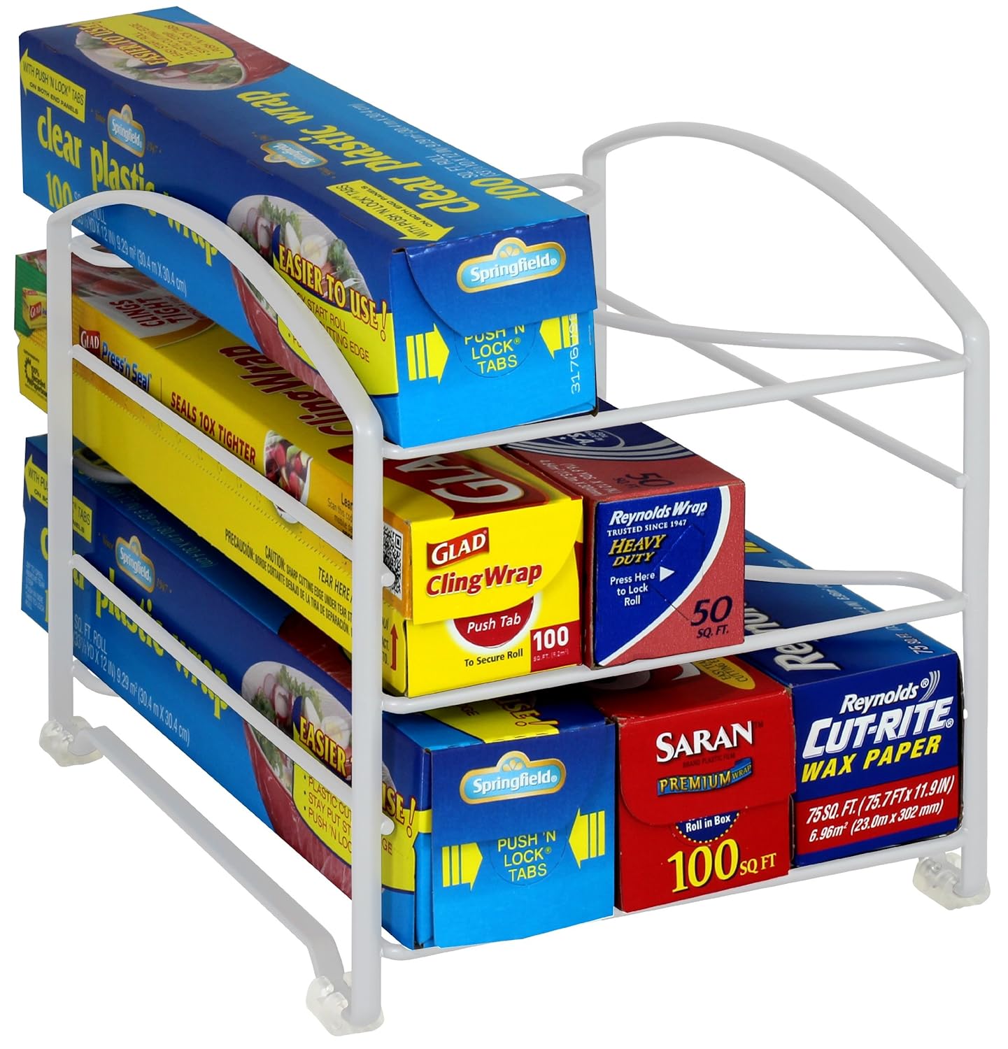 NEW DecoBros Kitchen Wrap Organizer Rack White | eBay