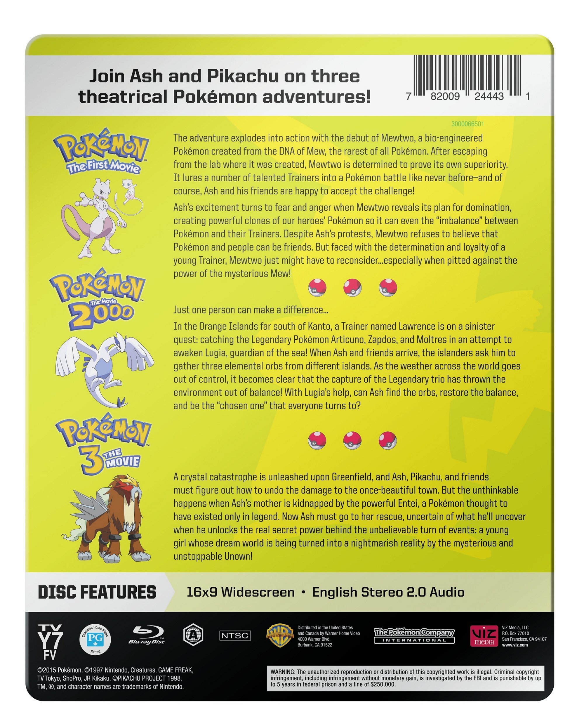NA FINALLY gets the first 3 Pokemon movies on blu-ray in one steelbook ...