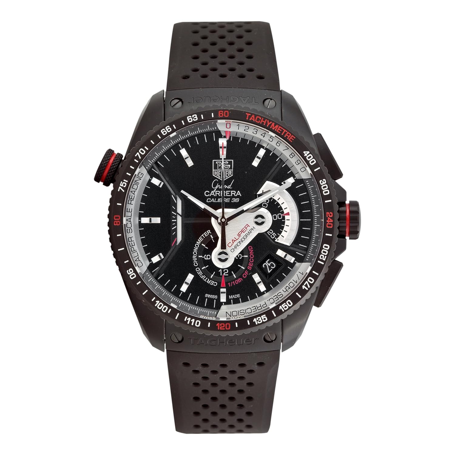 TAG Heuer Men's CAV5185.FT6020 Grand Carrera Automatic Chronograph ...